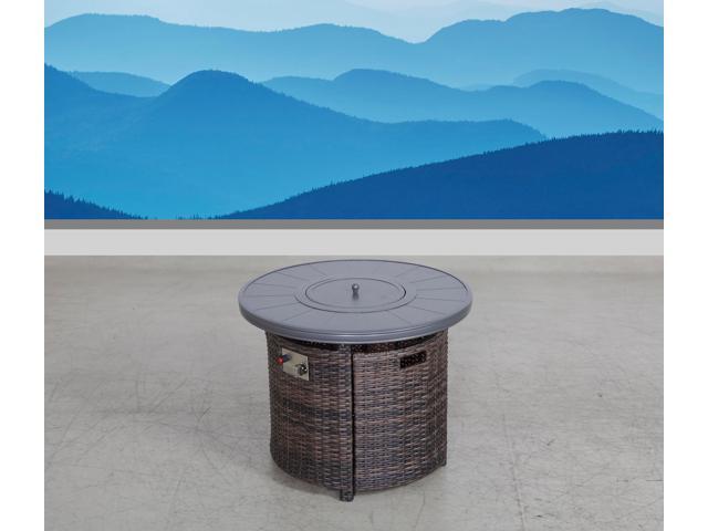 Click here for 25 H x 32 W Aluminum Outdoor Fire Pit Table with L... prices