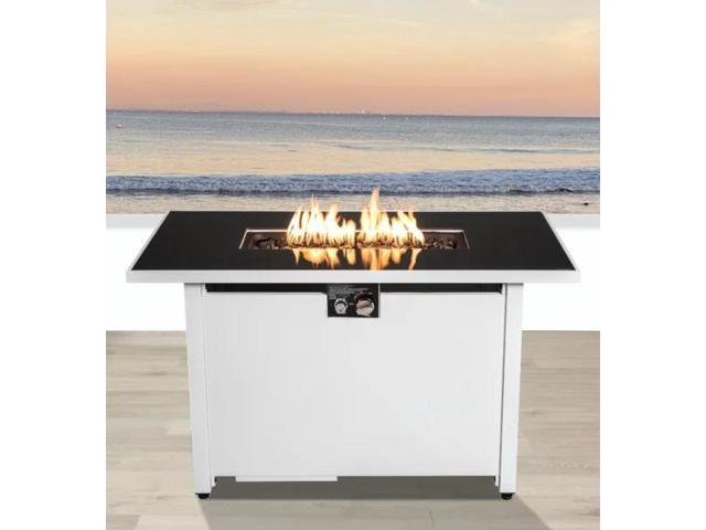 Click here for 43 Rectangular Fire Pit with Smoked Glass and Meta... prices