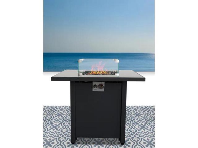 Click here for 30 Powder-Coated Metal Fire Pit with Smoked Glass... prices