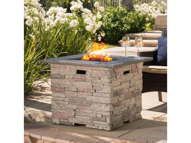 Click here for 32 STONE SQUARE MGO FIRE PIT W/ GREY TOP- 40 000 B... prices