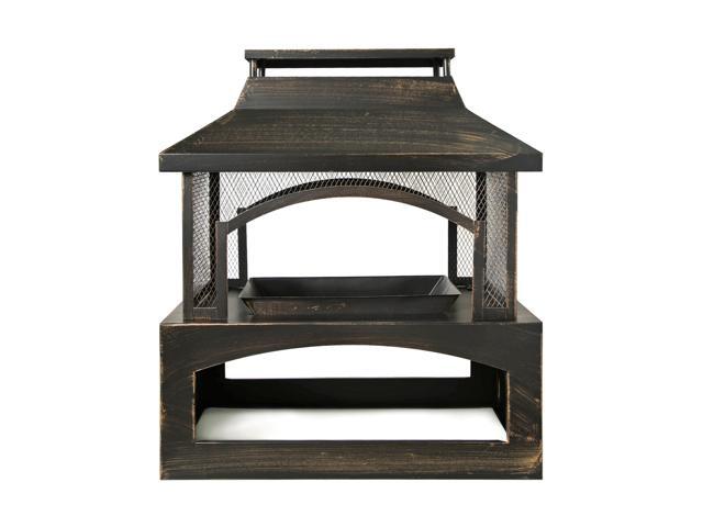 Click here for 37-Inch Rectangular Metal Outdoor Wood Burning Fir... prices