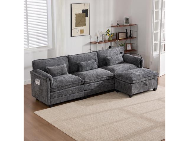 Click here for UNITED WE WIN 112 Oversized Sectional Sofa Cloud C... prices