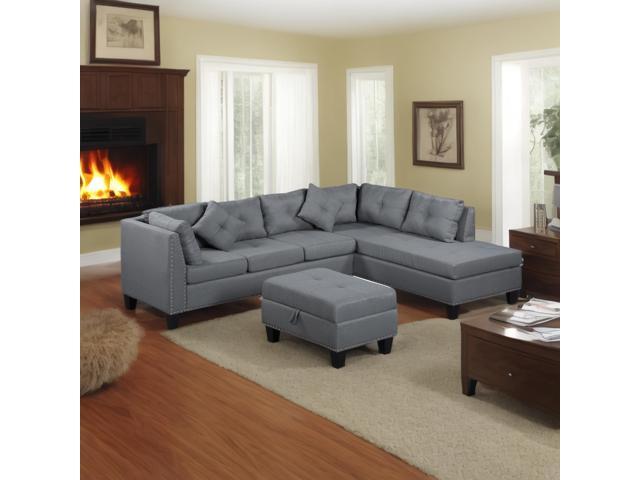 Click here for 104.5 Upholstered Sofa Chaise & Ottoman  Gray prices