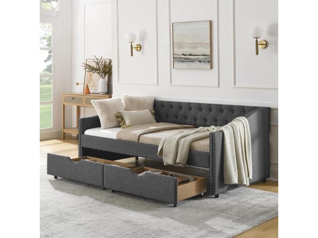 Click here for Twin Size Daybed with Drawers Upholstered Tufted S... prices