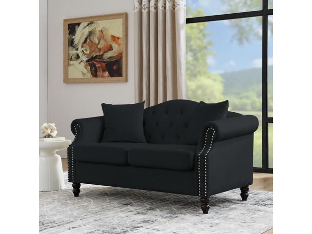 Click here for 57 Chesterfield Sofa Black Velvet for Living Room... prices