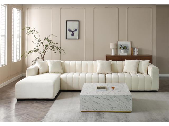 Click here for 139 Channel Tufted Sofa Velvet Upholstered Left Ch... prices