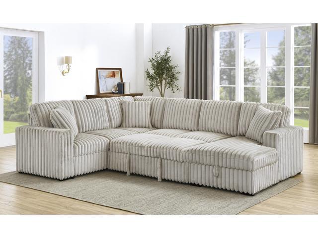 Click here for 122 Inch Pull Out Couch  Rabbit plush Fabric Sofa... prices