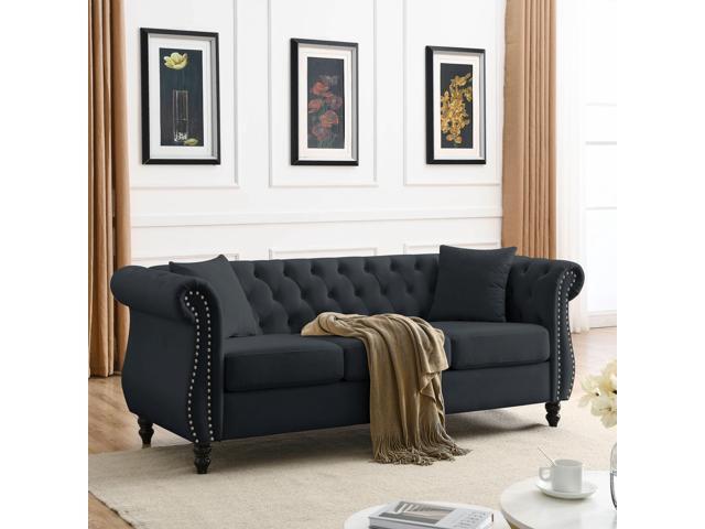 Click here for [Video] 80 Chesterfield Sofa Black Velvet for Livi... prices