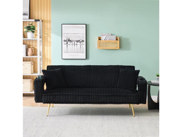 Click here for 74.01 inch straight corduroy sofa bed with pillows... prices