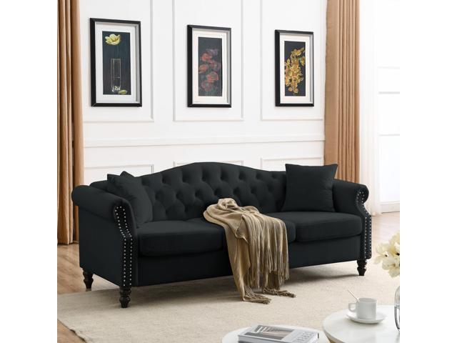Click here for [Video] 79 Chesterfield Sofa Black Velvet for Livi... prices