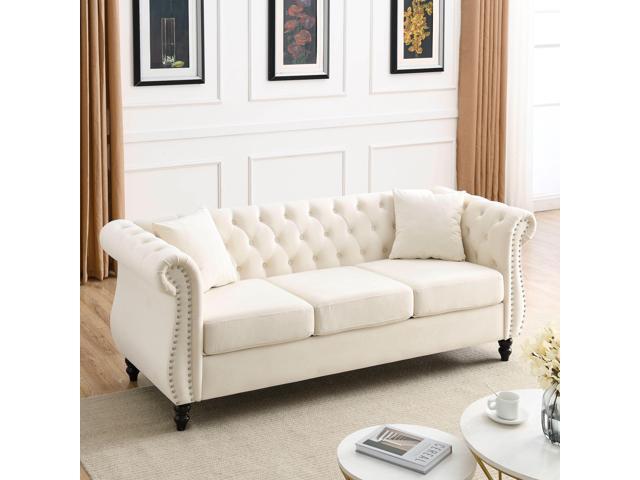 Click here for [Video] 80 Chesterfield Sofa Beige Velvet for Livi... prices