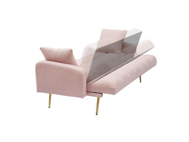 Click here for 69 Inch Sofa Bed Pink with Adjustable Teddy Sofa f... prices