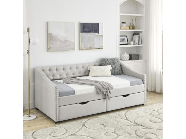 Click here for Twin Size Daybed with Drawers Upholstered Tufted S... prices