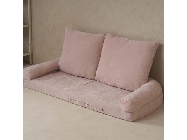 Click here for Convertible Fold-Out Single Sofa Bed Pink the Left... prices