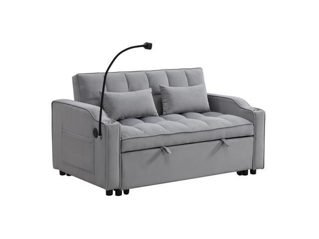Click here for Modern Velvet Loveseat Futon Sofa Couch w/Pullout... prices