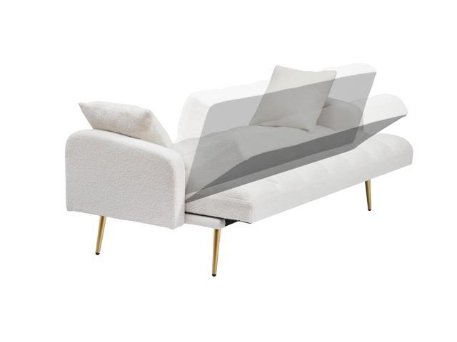 Click here for 69 Inch Sofa Bed Beige with Adjustable Teddy Sofa... prices