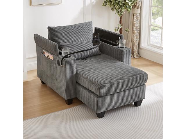 Click here for Convertible Chaise Lounge 37.4 Sofa Chair Sofa Bed... prices