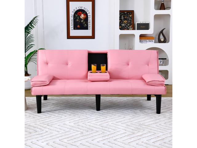Click here for The 67-inch pink PVC multi-functional sofa bed  wi... prices