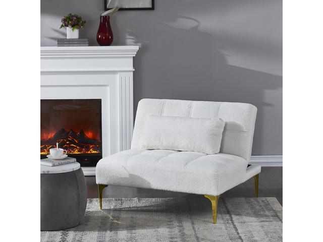 Click here for Convertible sofa bed futon with gold metal legs te... prices