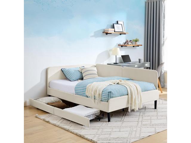 Click here for Full Size Upholstered Platform Bed Frame with 2 St... prices