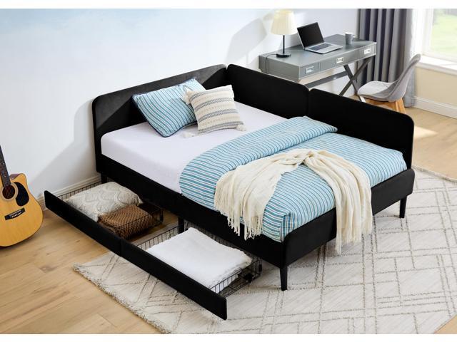 Click here for Full Size Upholstered Platform Bed Frame with 2 St... prices
