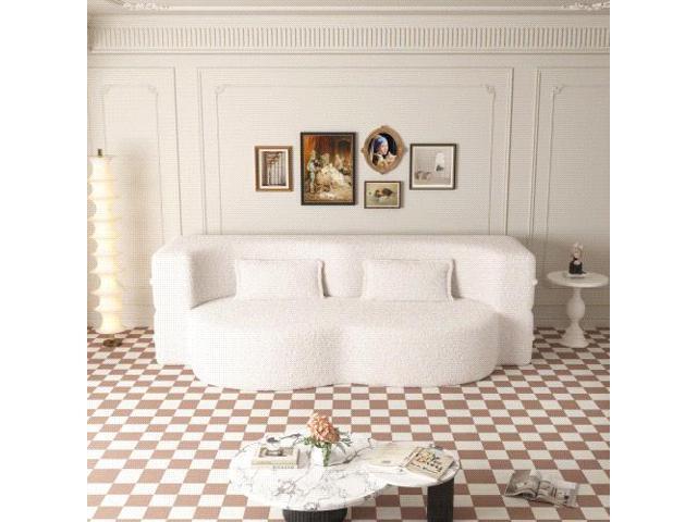 Click here for Modern Floor Sofa with 2 Pillows Convertible Teddy... prices