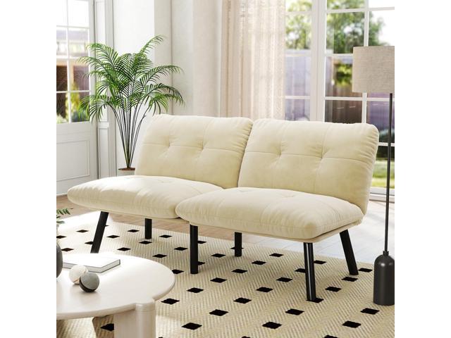 Click here for Cream Convertible Folding Modern sofa Bed prices