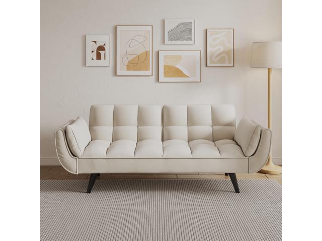 Click here for 74 inch beige sofa soft two armrests throw pillow... prices