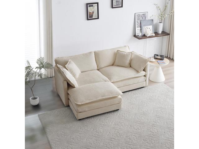 Click here for Chenille Two-Seater Sofa with 1 Footrest  2 Seater... prices