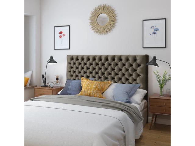 Click here for Tufted Upholstered Queen Size Bed Headboard in Mod... prices