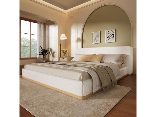 Click here for Elegant Upholstered Bed With Solid Wood Frame  Unl... prices
