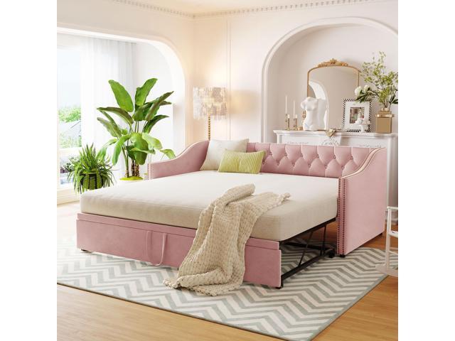 Click here for Twin Size Upholstered daybed with Pop Up Trundle... prices
