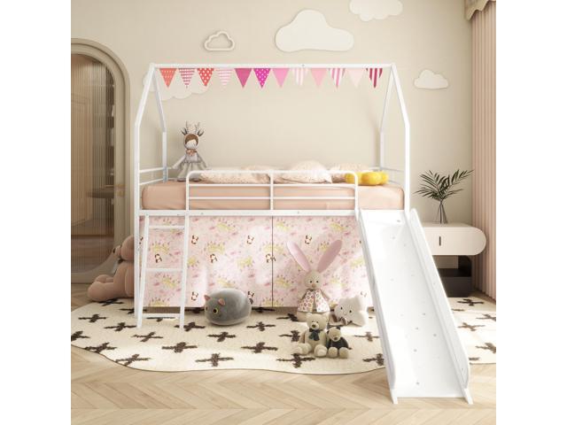 Click here for Jack Metal Junior House Twin Loft Bed with Slide a... prices