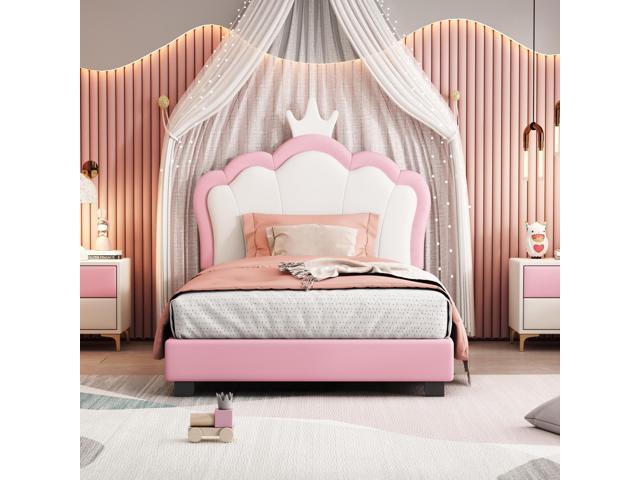 Click here for Twin size Upholstered Princess Bed With Crown Head... prices