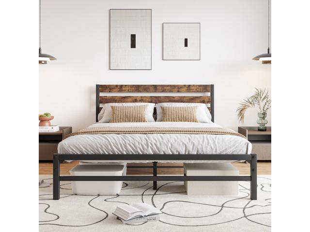 Click here for Queen Size Platform Bed Frame with Rustic Vintage... prices