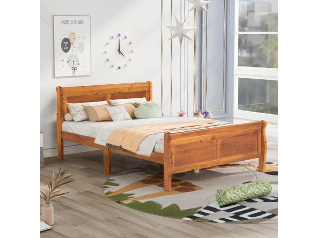 Click here for Full Size Wood Platform Bed with Headboard and Woo... prices