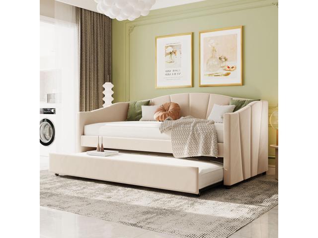Click here for Upholstered Daybed Sofa Bed Twin Size With Trundle... prices