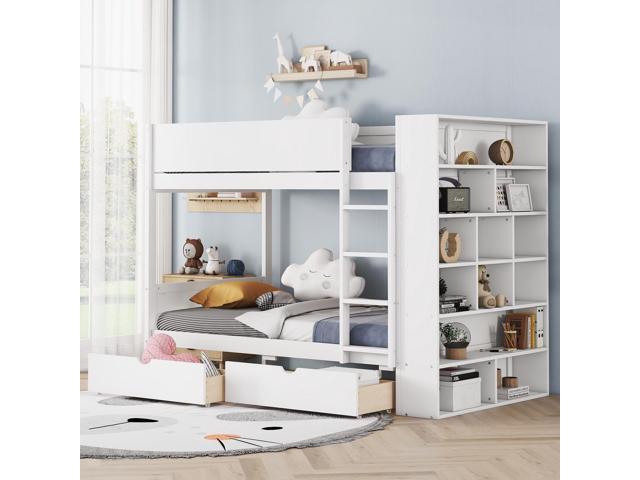 Click here for Twin over Twin Bunk Bed With 2 Drawers and Multi-l... prices