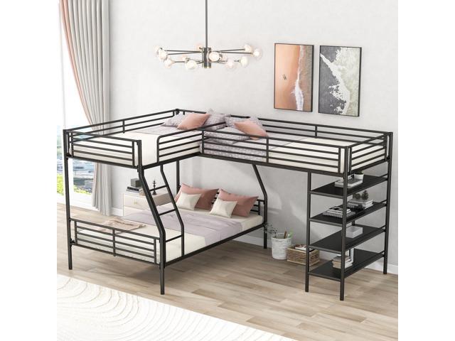 Click here for L-Shaped Metal Twin over Full Bunk Bed and Twin Si... prices