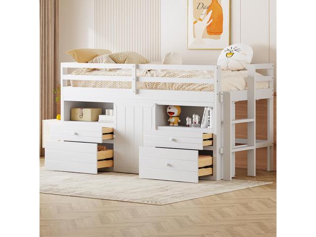 Click here for Twin Size Loft Bed with 4 Drawers  Underneath Cabi... prices