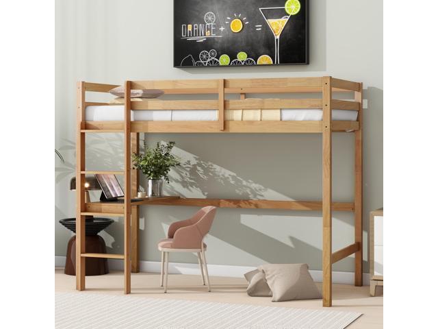 Click here for Twin High Loft Bed  Rubber Wood Loft Bed with Safe... prices