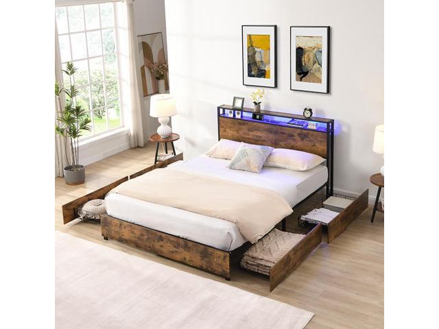 Click here for Full Bed Frame  Storage Headboard with Charging St... prices
