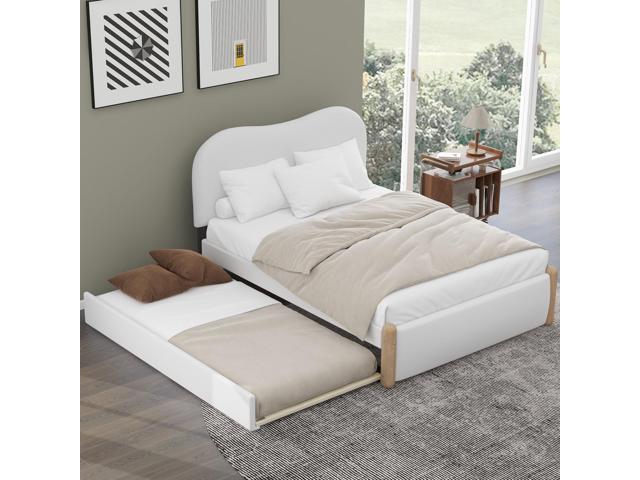 Click here for Full Size Upholstered Platform Bed with Wood Suppo... prices