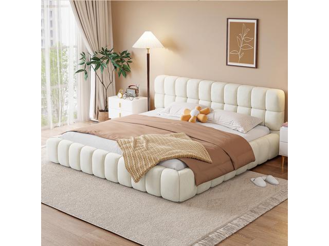 Click here for King Size Upholstered Platform Bed with Thick Fabr... prices