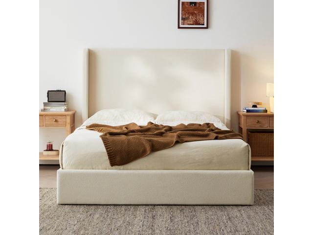 Click here for Carmen Upholstered Wingback Bed / Upholstered Plat... prices