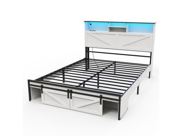 Click here for Farmhouse Full Size Bed Frame with Storage Headboa... prices