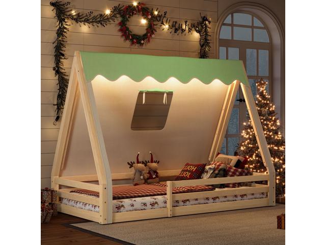 Click here for Twin Size House Floor Bed with Tent and Light  Sol... prices