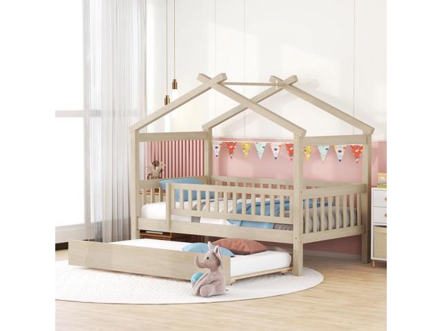 Click here for Twin Size Wooden House Bed with Twin Size Trundle... prices