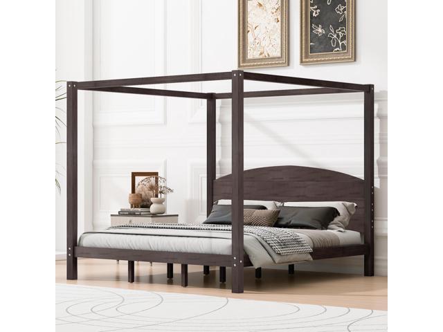 Click here for King Size Canopy Platform Bed with Headboard and S... prices