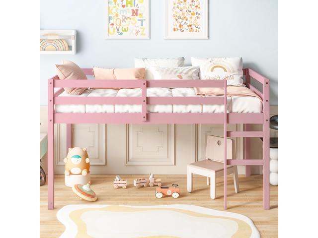 Click here for Solid Wooden  Rubber Wooden Twin Loft Bed with Lad... prices